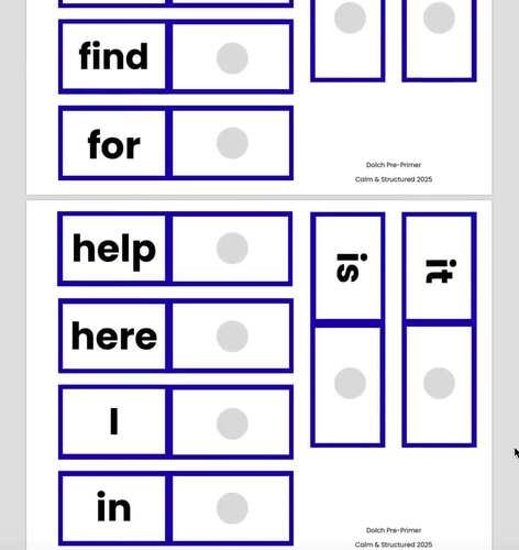 Level 1 Match Dolch Sight Words | Task Cards | Pre-Primer to 3rd Grade ...