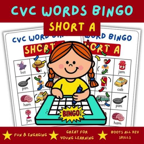 Kindergarten CVC Short Vowel Bingo Bundle | Short A E I O U by Apixsala