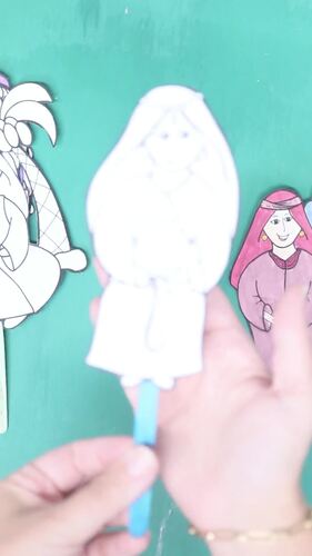 COLOR-IN 7 Neviot Prophetesses Puppets for Kids | Bible Tanach Craft