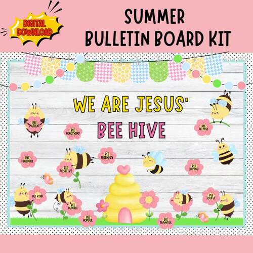 Bee theme classroom decor Spring Bulletin Board Kit March Door Decor