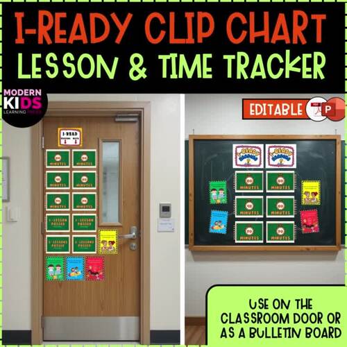 i-Ready Editable Clip Chart | Lesson & Time Tracker for Student Monitoring