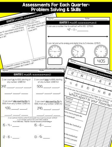 Math Assessments and Pacing Guide for 2nd Grade | TPT