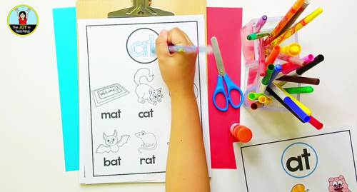 CVC Word Family AT Worksheet by The Joy in Teaching | TPT