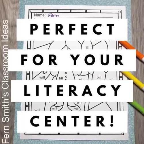 The -ill Word Family Color By Code For Remediation | TPT