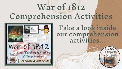 War of 1812 Close Reading Comprehension Activities | 3rd Grade & 4th Grade