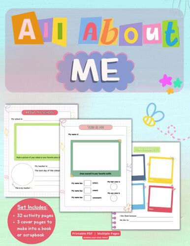 All About Me Scrapbook | Back to School Activity | Beginning of the ...