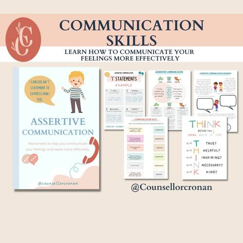 Communication skills, anger management worksheets, growth mindset, DBT