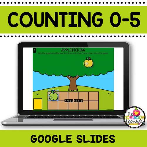 Counting to 5 PreK Math Centers Digital Task Cards Back to School