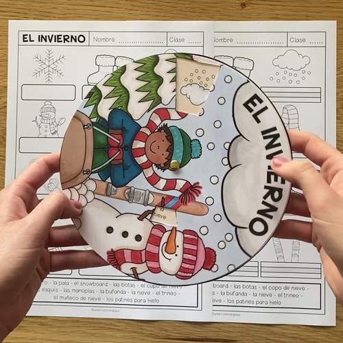 EL INVIERNO - Rueda de Vocabulario by My Teaching Factory | TPT