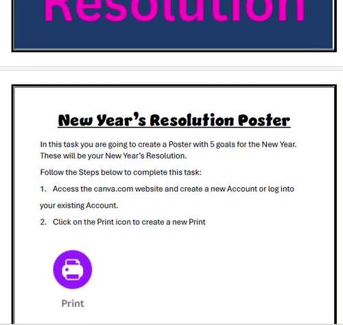 New Year’s Resolution Fun Digital Design Activity for Students 4th-9th ...