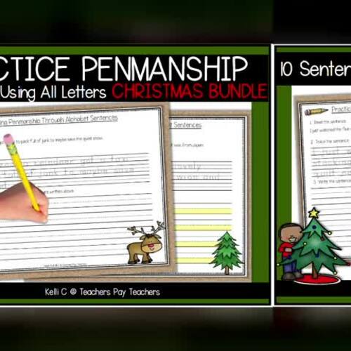 Handwriting Practice and Intervention Pages BUNDLE Christmas Edition