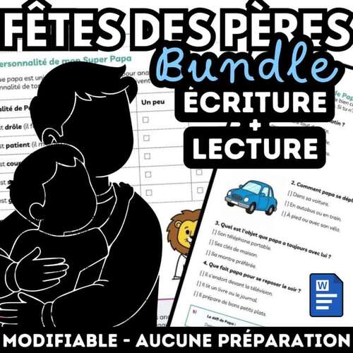 Fête Pères Activités Lecture Compréhension Questionnaire Fathers Day French