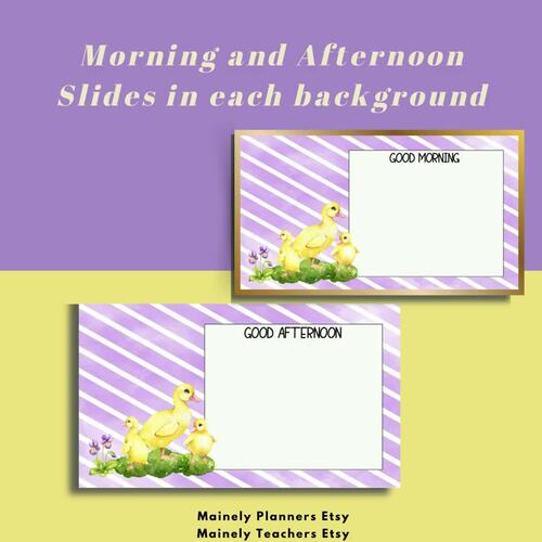 Spring Easter Classroom Slideshow Template Purple Yellow 115 Editable ...