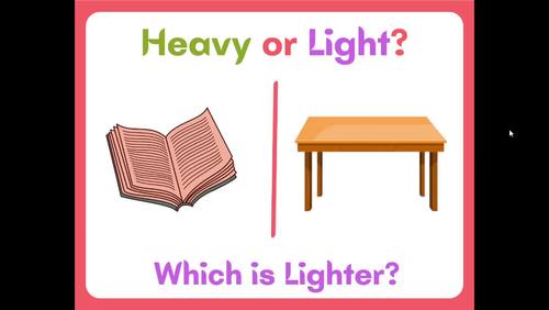Heavy or Light? Basic Concepts for K & Prek kids With Printables ...