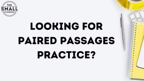 Paired Passages Task Cards Digital Boom Cards by THE SMALL CLASSROOM