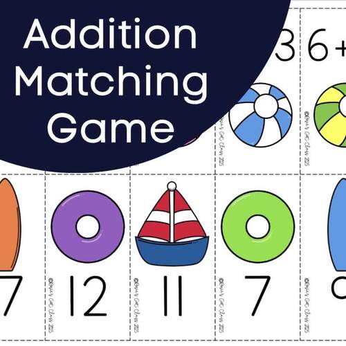 Addition within 20 Fact Fluency Games - Matching Activities for Math ...