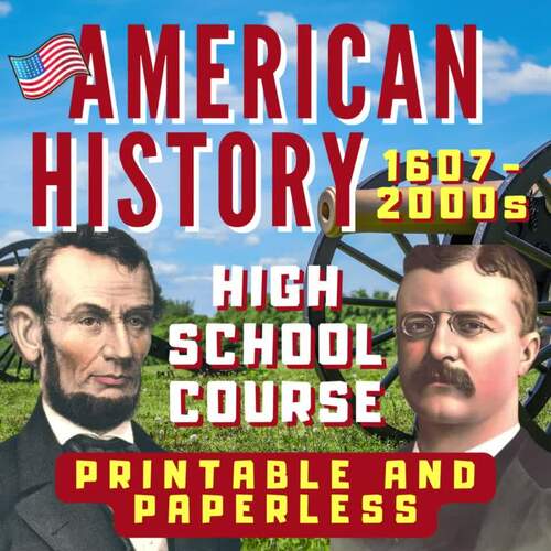 $100 OFF!!! US - American History Course - Complete High School Curriculum!