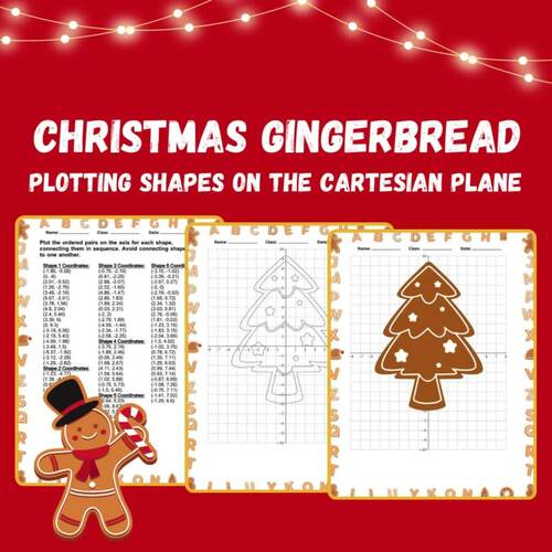 Fun Christmas Gingerbread Geometry Plotting Shapes on the Cartesian Plane