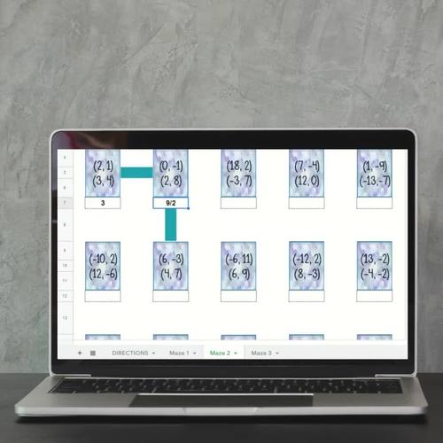 Digital Self Checking Maze Activity: Finding Slope Between Two Points