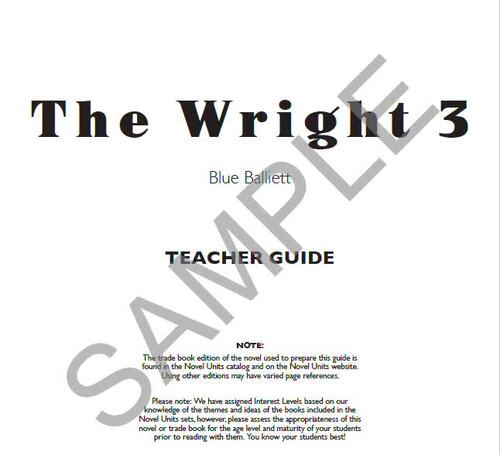The Wright 3 Novel Units® Teacher Guide Novel Study | TPT