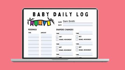 Baby Daily Log for Daycares | Infant Daily Report | Baby Care Log