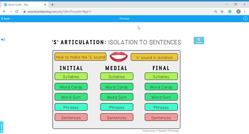 Articulation Boom Cards™ Bundle for S, SH, CH, J, and TH | TPT