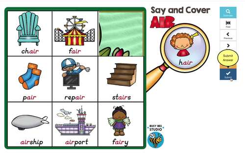 Articulation Vocalic R Boom Cards Games | /AIR/, /EAR/, /IRE/ | TPT