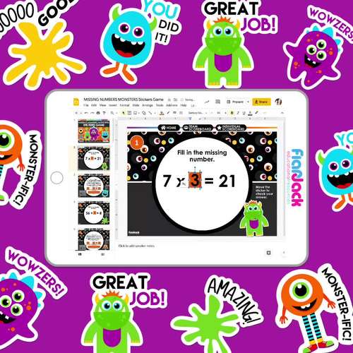 3rd Grade Missing Numbers Math Game | Easel Google Slides PPT Smart Board