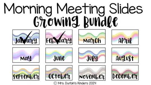 Morning Meeting Slides Growing Bundle | TPT