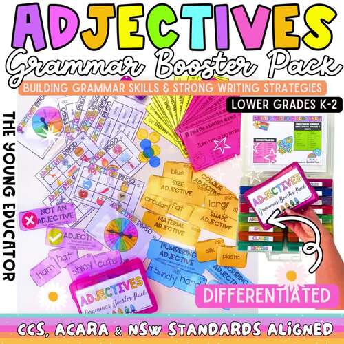 Adjectives Activities | GRAMMAR BOOSTER PACK | Differentiated Grades K ...