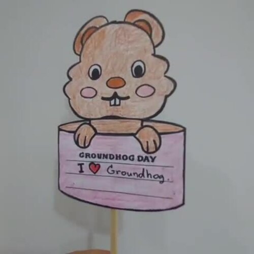 Groundhog Day Craft and Writing-Coloring Activity for Bulletin Boards ...