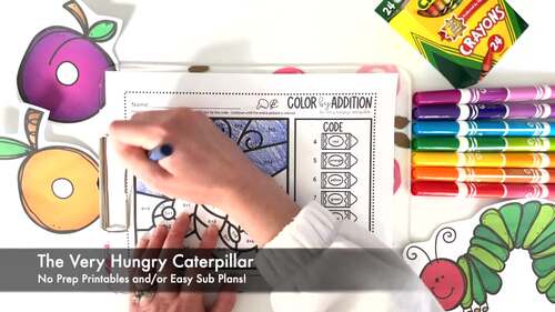 The Very Hungry Caterpillar Emergency Kindergarten Sub Plans No Prep ...