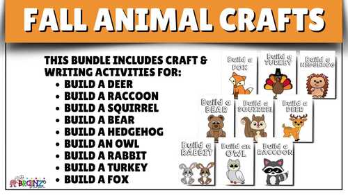 Woodland Animal Fall Crafts Bundle | Cut & Paste | Fine Motor ...