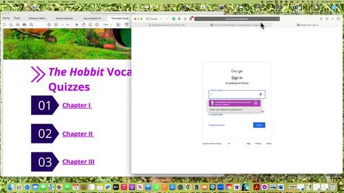 The Hobbit Autograded Vocabulary Quizzes Google Forms | TPT