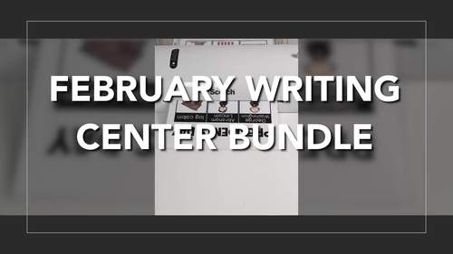 February Writing Stations Bundle - Vocab Word Cards Kindergarten & 1st ...