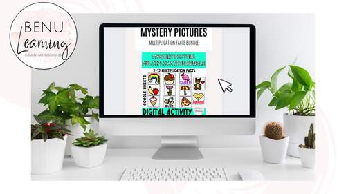 Multiplication Facts Digital Mystery Pictures Bundle, Google Sheets™