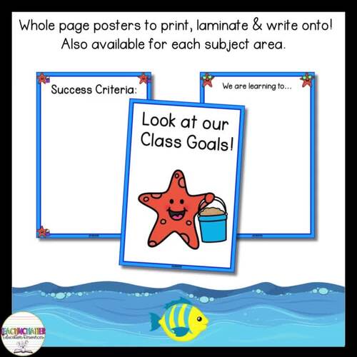 Learning goal posters and goal charts by teachnchatter | TPT