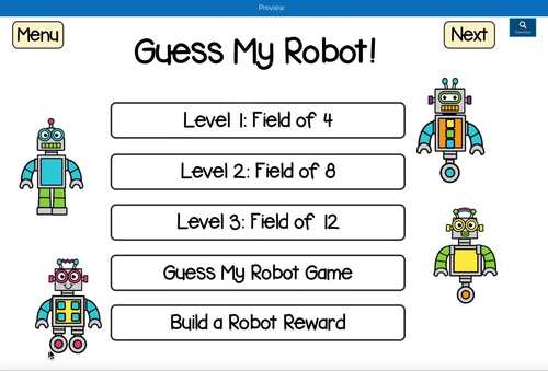 Guess my Robot Boom Cards™ Speech Therapy Language Processing Activity