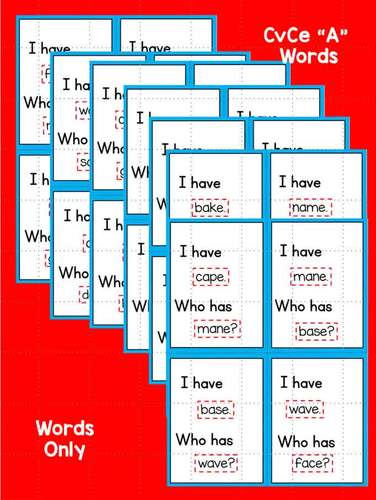 CVCE Words I Have Who Has Bundle ELL Phonics Game by Jill Richardson
