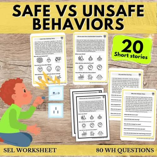 Safe Vs Unsafe Behaviors Scenarios l SEL Worksheet l Autism Safety Life ...