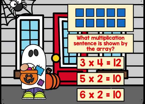 Halloween Multiplication Trick or Treat Activity for Google Slides