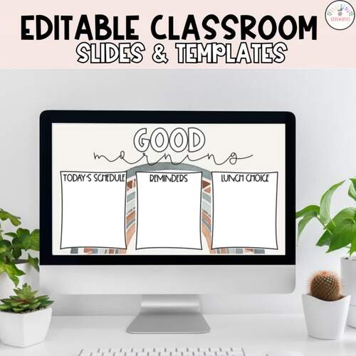 Neutral Rainbow Classroom Decor | Classroom Slides and Templates | Editable