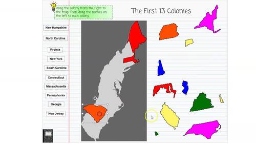 13 Colonies Puzzle Interactive Journal Distance Learning and Google Slides