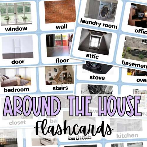 Around the House Household Vocabulary Real Pictures Flashcards ESL Speech