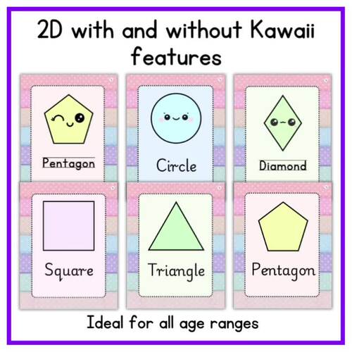 2D Shape posters 3D Shape Posters Pastel Classroom Decor Pastel Shape ...