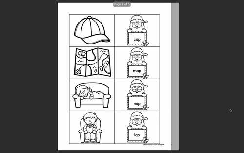 Christmas Phonics Activity "-ap" CVC Words - PreK, Kindergarten, First ...