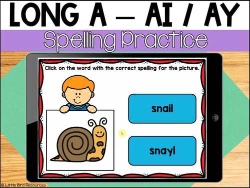 AI or AY Vowel Teams Boom Cards | Long A Words Spelling Patterns ...