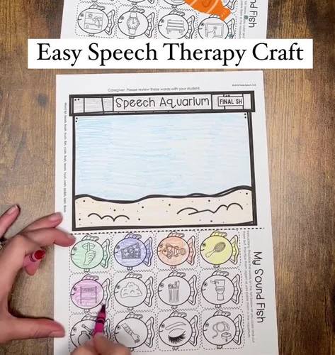 Speech Aquarium One Page Speech Therapy Craft for Artic and Language