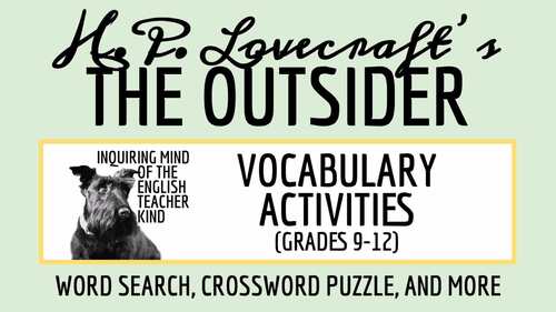 "The Outsider" by H.P. Lovecraft Vocabulary Games and Activities for ...