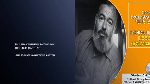 THE END OF SOMETHING [LESSON ACTIVITIES] by The Angry Teacher Store